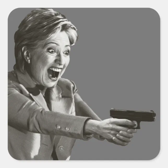 Hillary Shooter Square Sticker | Zazzle