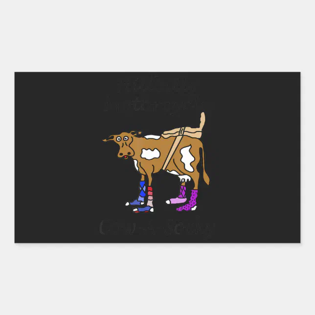 Hillbilly Motorcycle Funny Cow Gift For Bikers Rectangular Sticker | Zazzle