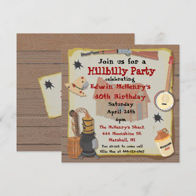 Hillbilly Party Invitation | Zazzle