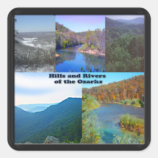 Hills and Rivers of the Ozarks Square Sticker | Zazzle