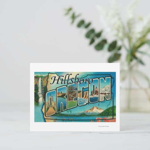 Hillsboro, Oregon - Large Letter Scenes Postcard | Zazzle