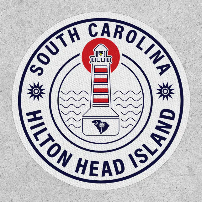 Hilton Head Island Lighthouse Retro Sunset Patch | Zazzle