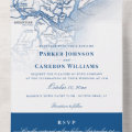 Hilton Head SC Map Elegant Navy Wedding All In One Invitation | Zazzle