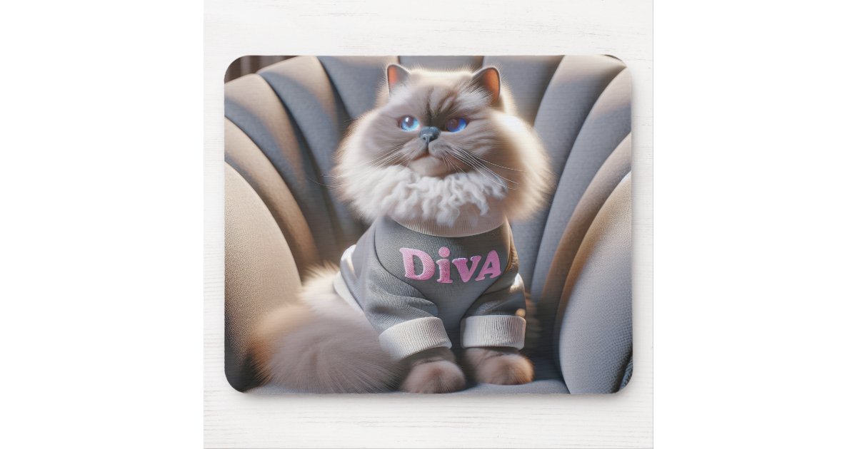 Himalayan Diva Cat Mouse Pad | Zazzle
