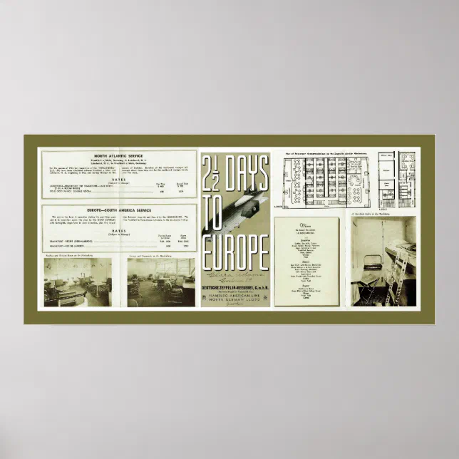 Hindenburg Brochure Vintage Photos Poster | Zazzle