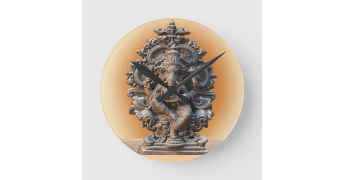 HINDU GOD GANESH WALL CLOCK | Zazzle