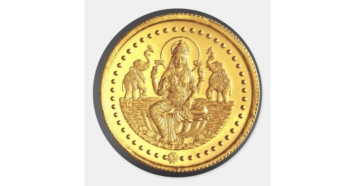 HINDU GODDESS LAKSHMI CLASSIC ROUND STICKER | Zazzle