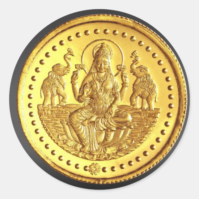 HINDU GODDESS LAKSHMI CLASSIC ROUND STICKER | Zazzle