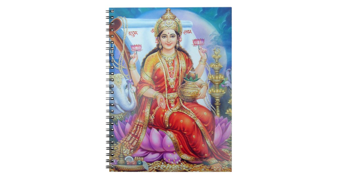 Hindu Goddess Lakshmi Devi Notebook | Zazzle