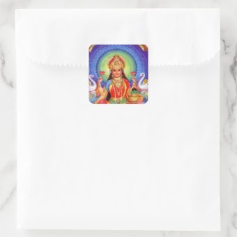 Hindu Goddess Lakshmi Maa Square Sticker | Zazzle