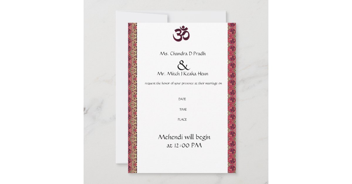 Hindu Om Wedding Invitation | Zazzle