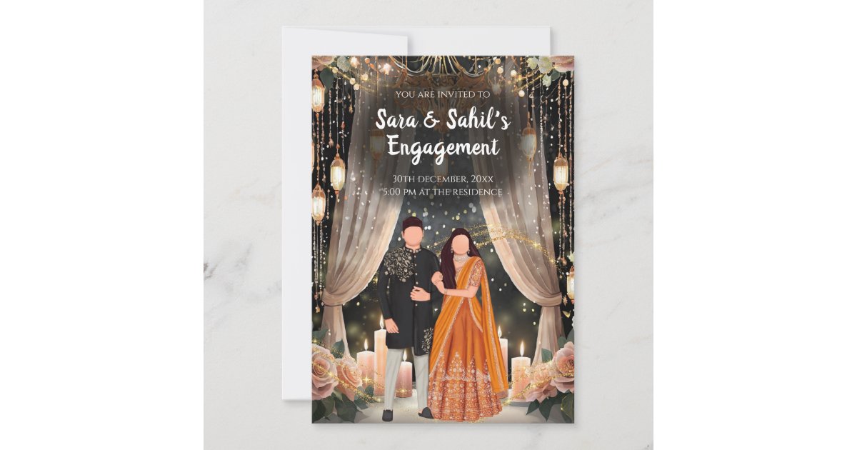 Hindu Roka invite & Punjabi Engagement invite | Zazzle