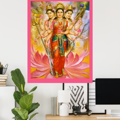 Hindu Three Goddesses Large Canvas Print | Zazzle