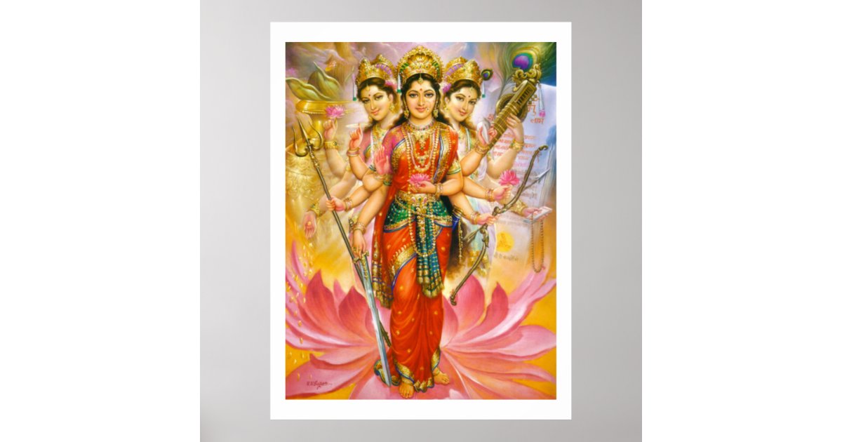Hindu Three Goddesses Poster | Zazzle