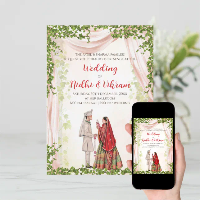 Hindu wedding invites & Indian wedding cards | Zazzle