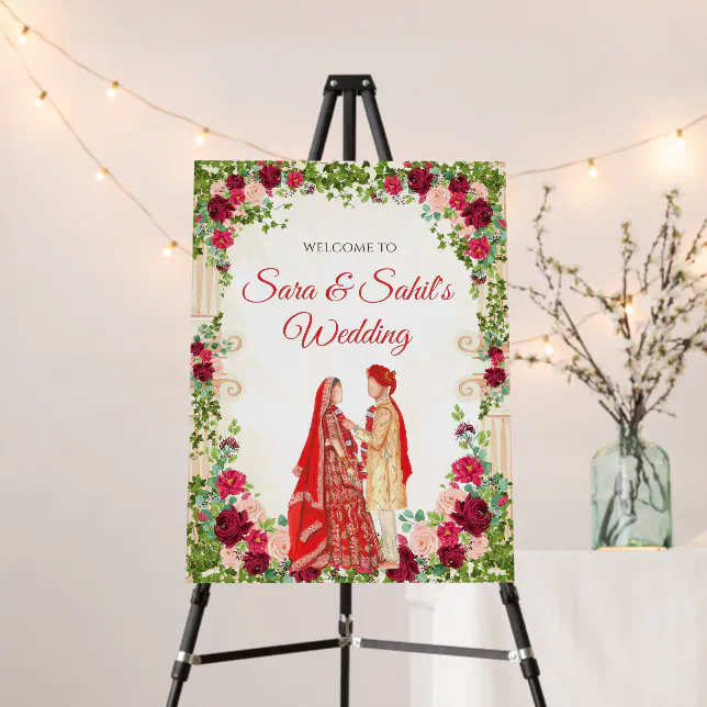 Hindu wedding welcome sign & Hindu posters | Zazzle
