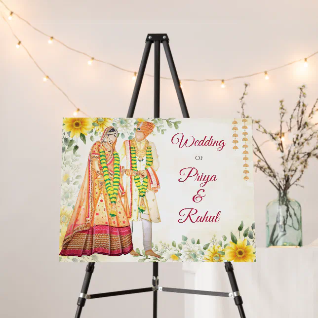 Hindu welcome sign & Indian wedding welcome poster | Zazzle