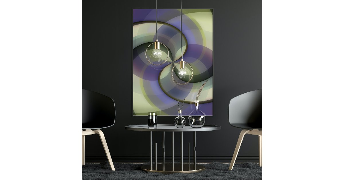 Hip Abstract Half Circles Wavy Mosaic Art Pattern Poster | Zazzle