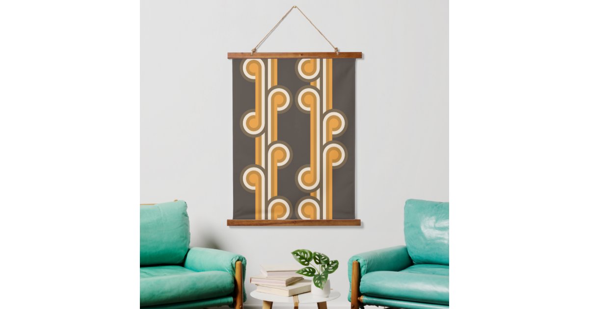 Hip Abstract Wave Curls Industrial Fusion Fine Art Hanging Tapestry ...
