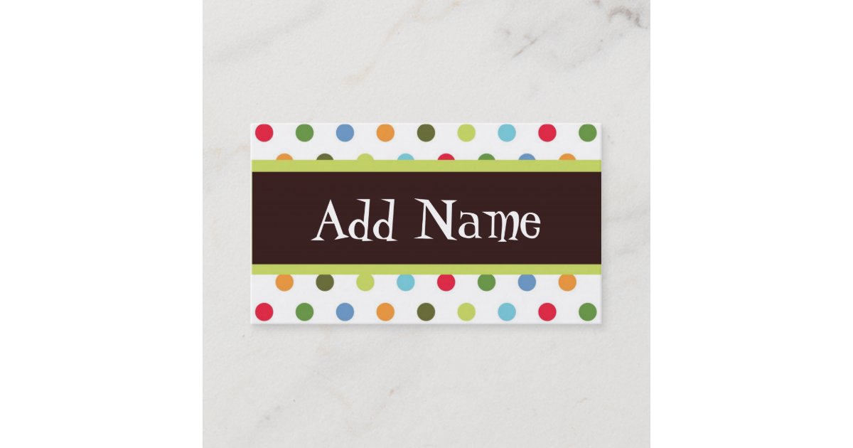 Hip dots customizable girls calling card | Zazzle