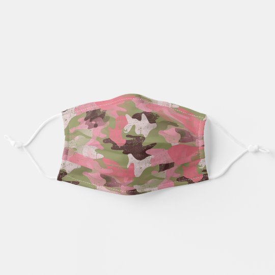 Hip Fun Military Green Pink Camouflage Art Pattern Adult Cloth Face ...