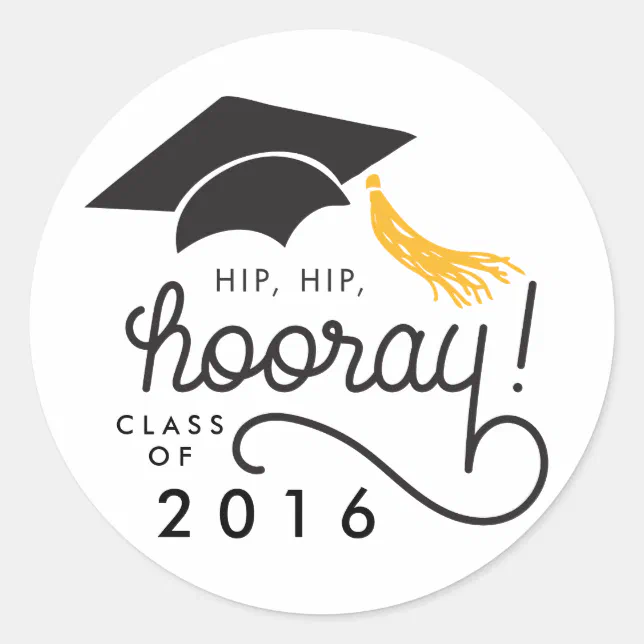 Hip Hip Hooray Class of 202020 Graduation Sticker | Zazzle