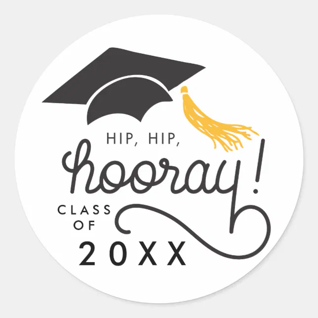Hip Hip Hooray Class of 2020 Graduation Sticker | Zazzle