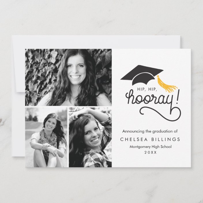 Hip Hip Hooray Graduation Announcement | Zazzle.com