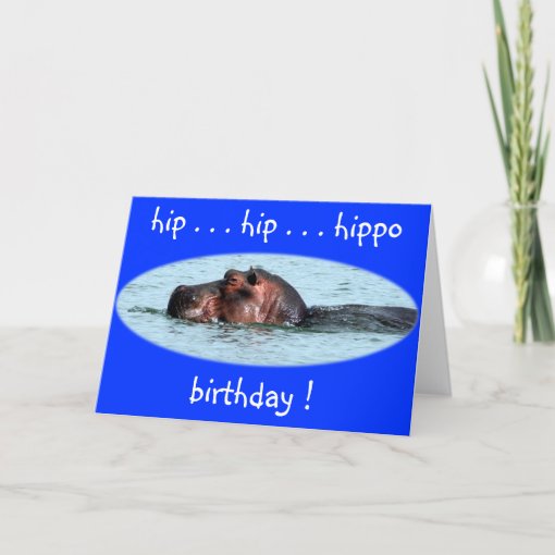 hip hippo birthday card | Zazzle