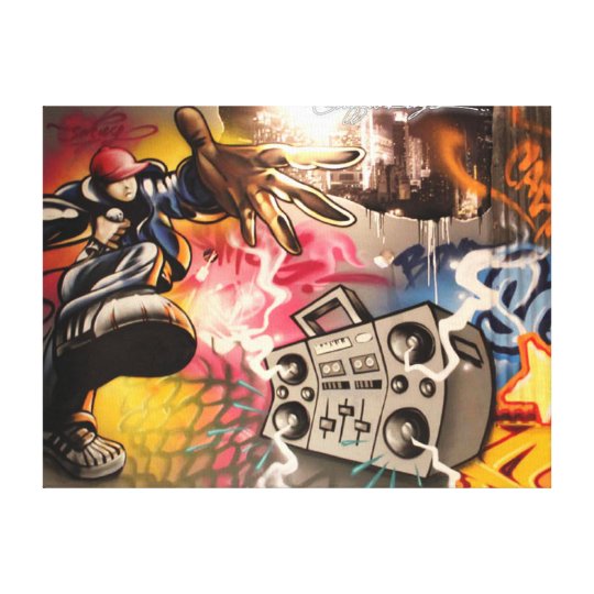 Hip Hop Boombox Graffiti Canvas Print | Zazzle.com