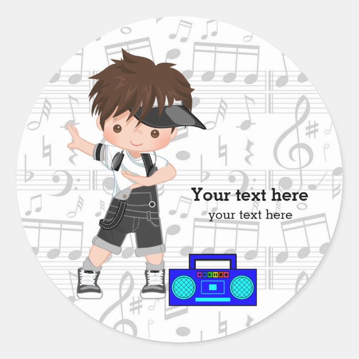 Hip hop boy classic round sticker | Zazzle.com