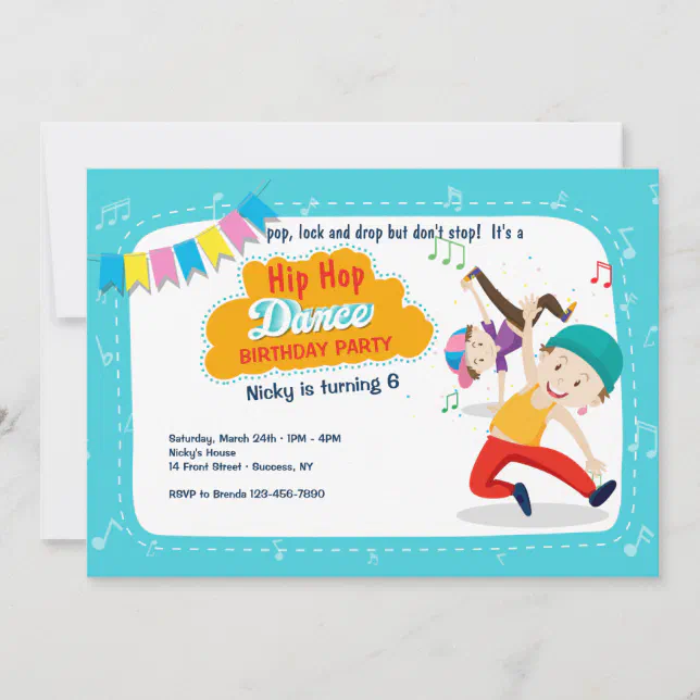 Hip Hop Dance Party Invitation | Zazzle