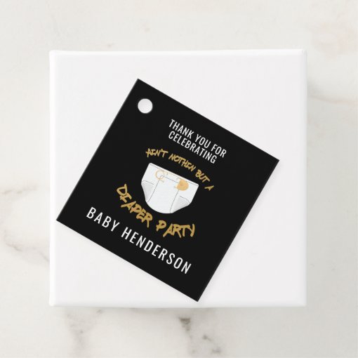 Hip Hop Diaper Party Thank You Favor Tags | Zazzle