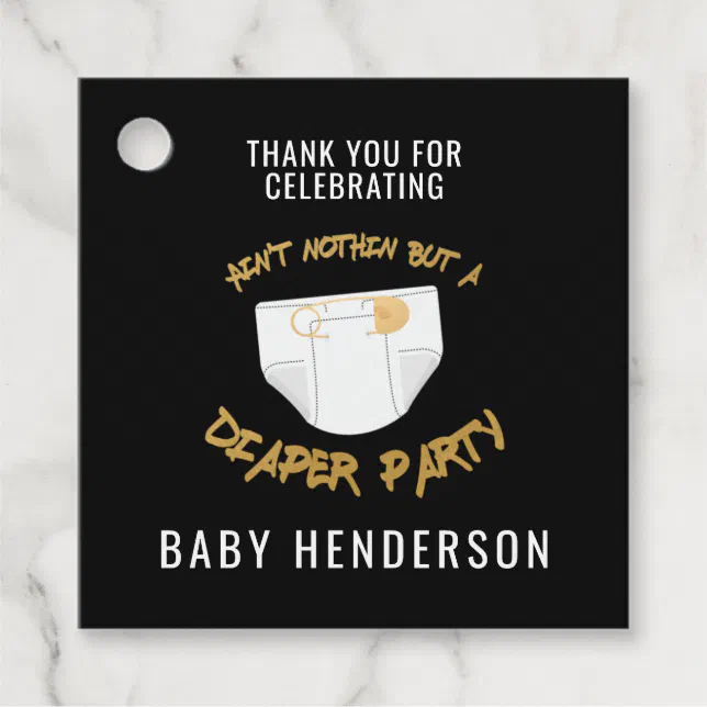 Hip Hop Diaper Party Thank You Favor Tags | Zazzle