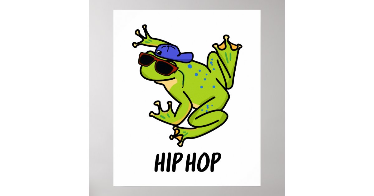 Hip Hop Funny Hopping Frog Pun Poster | Zazzle