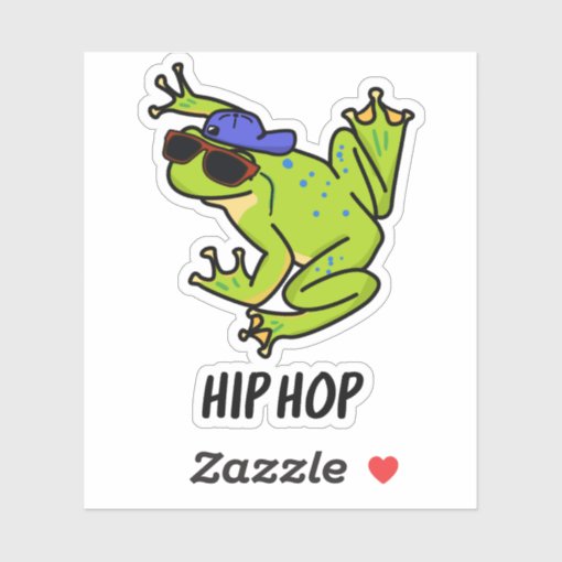 Hip Hop Funny Hopping Frog Pun Sticker | Zazzle