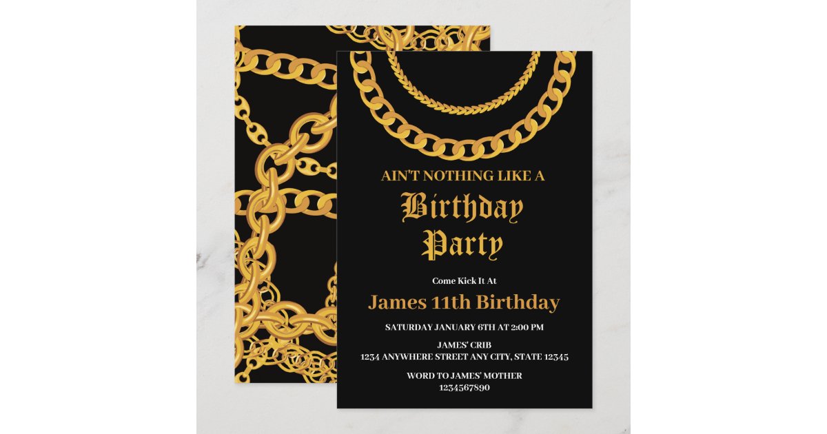 Hip Hop Gangsta Birthday Party Invitation | Zazzle
