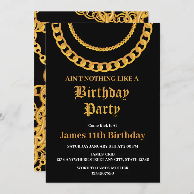 Hip Hop Gangsta Birthday Party Invitation | Zazzle