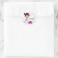 Hip hop girl classic round sticker | Zazzle