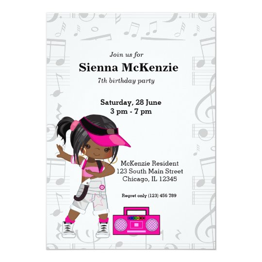 Hip hop girl invitation | Zazzle.com