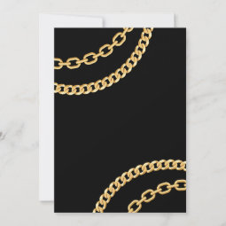 Hip Hop Gold Cuban Link Chain Birthday Invitation | Zazzle