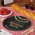 Hip Hop Gold Cuban Link Chain Birthday Paper Plates | Zazzle