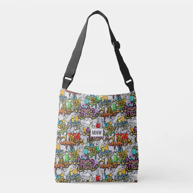 Hip Hop Graffiti custom monogram bags | Zazzle