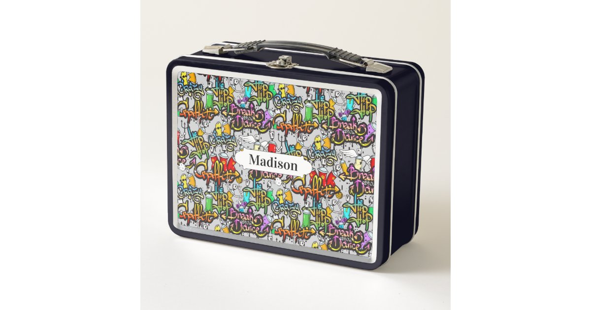 Hip Hop Graffiti custom name lunch boxes | Zazzle