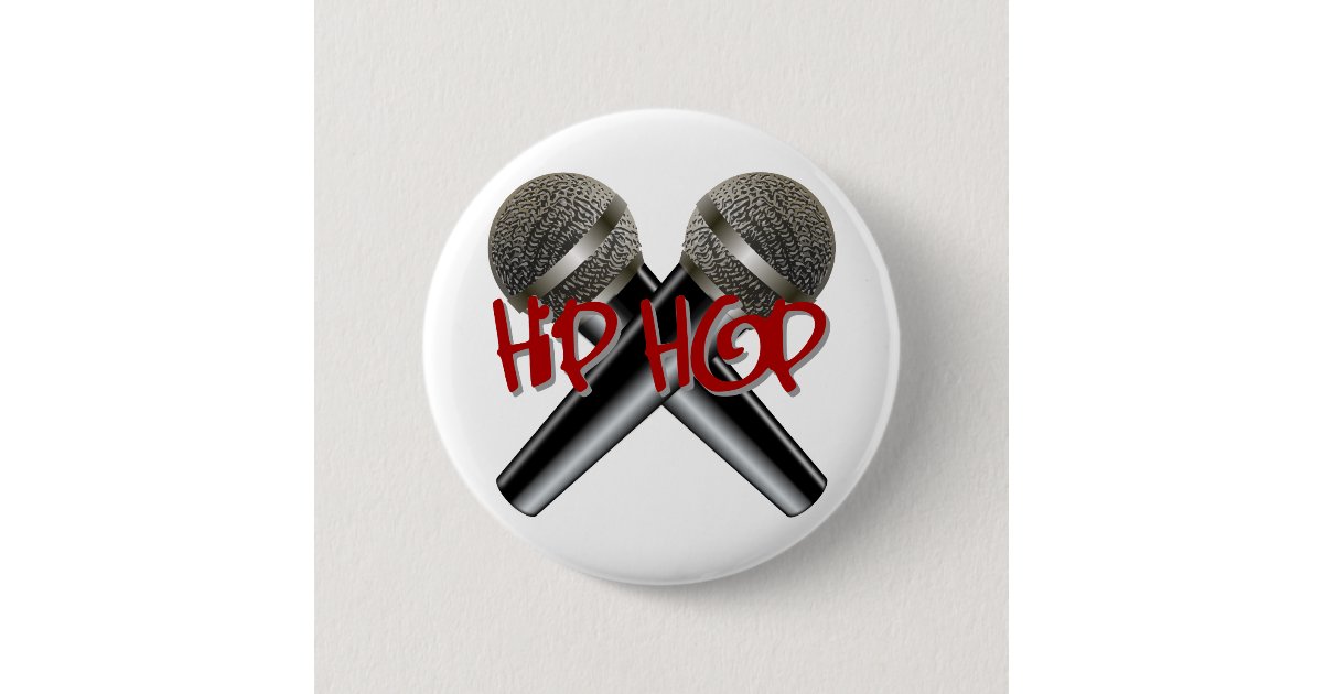 Hip Hop - mc rap dj rap turntable mic graffiti r&b Pinback Button | Zazzle