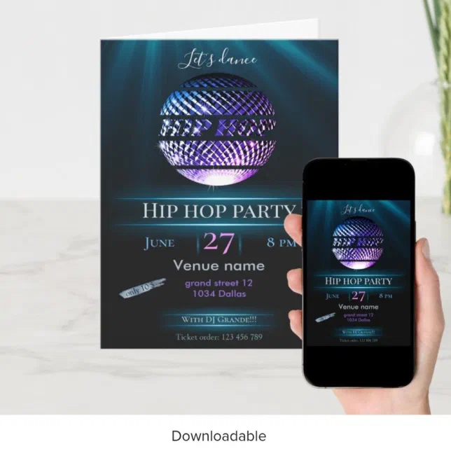 Hip hop party invitation | Zazzle