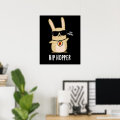 Hip Hopper Funny Bunny Rabbit Pun Dark BG Poster | Zazzle