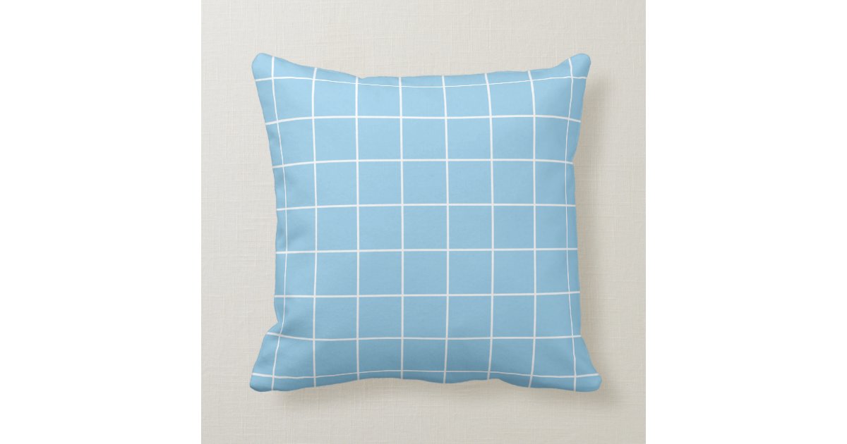Hip Light Cornflower Blue Mod Squares Art Pattern Throw Pillow | Zazzle.com