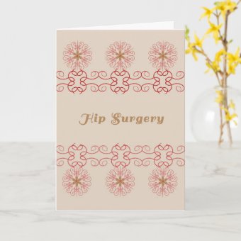 Hip Surgery Card, Tan and Cranberry Digital Design Card | Zazzle