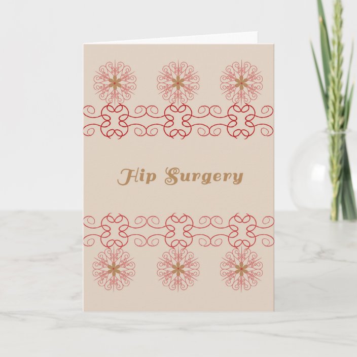 Hip Surgery Card, Tan and Cranberry Digital Design Card | Zazzle.com